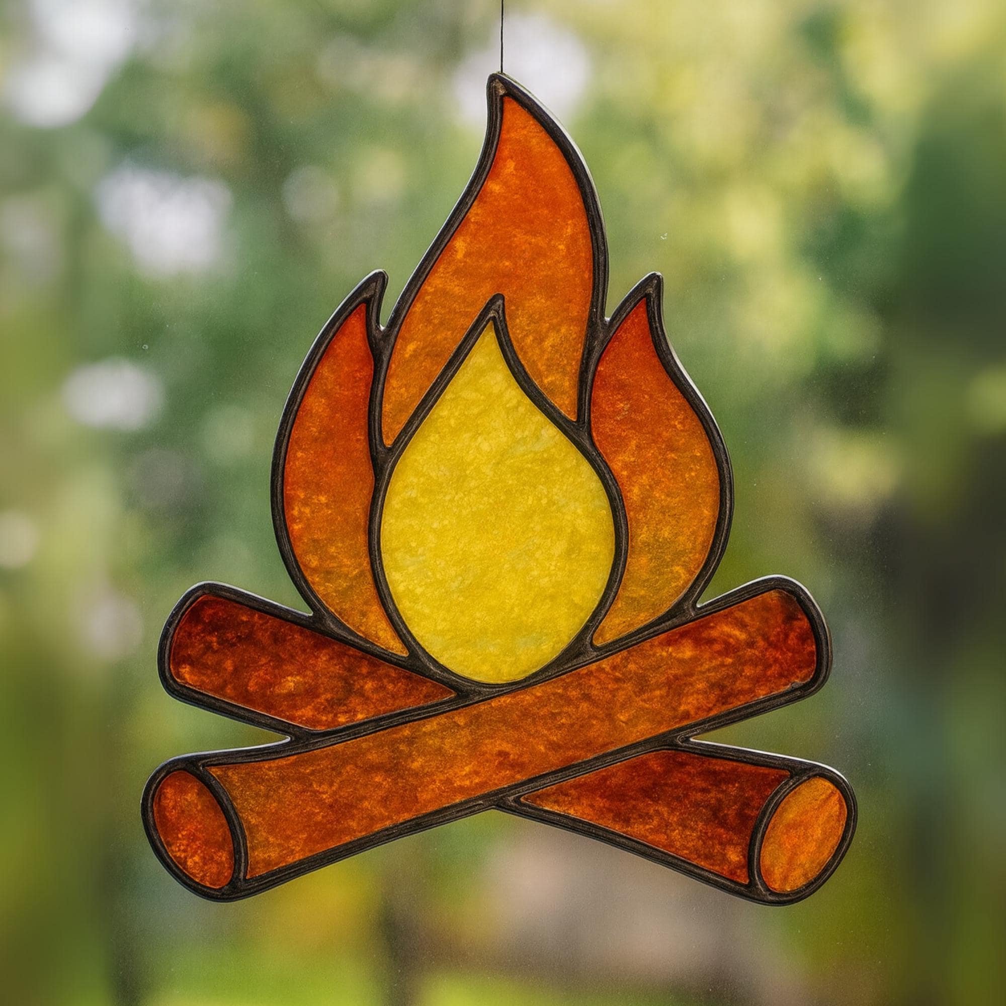 Campfire Stained Glass Pattern, Easy Camp Fire Flame Template for ...