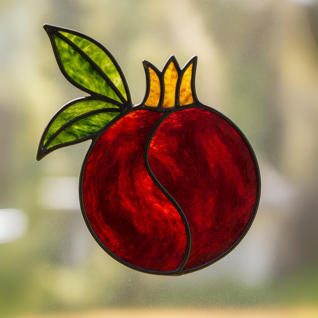 Pomegranate Stained Glass Pattern, Fruit Stained Glass Template ...