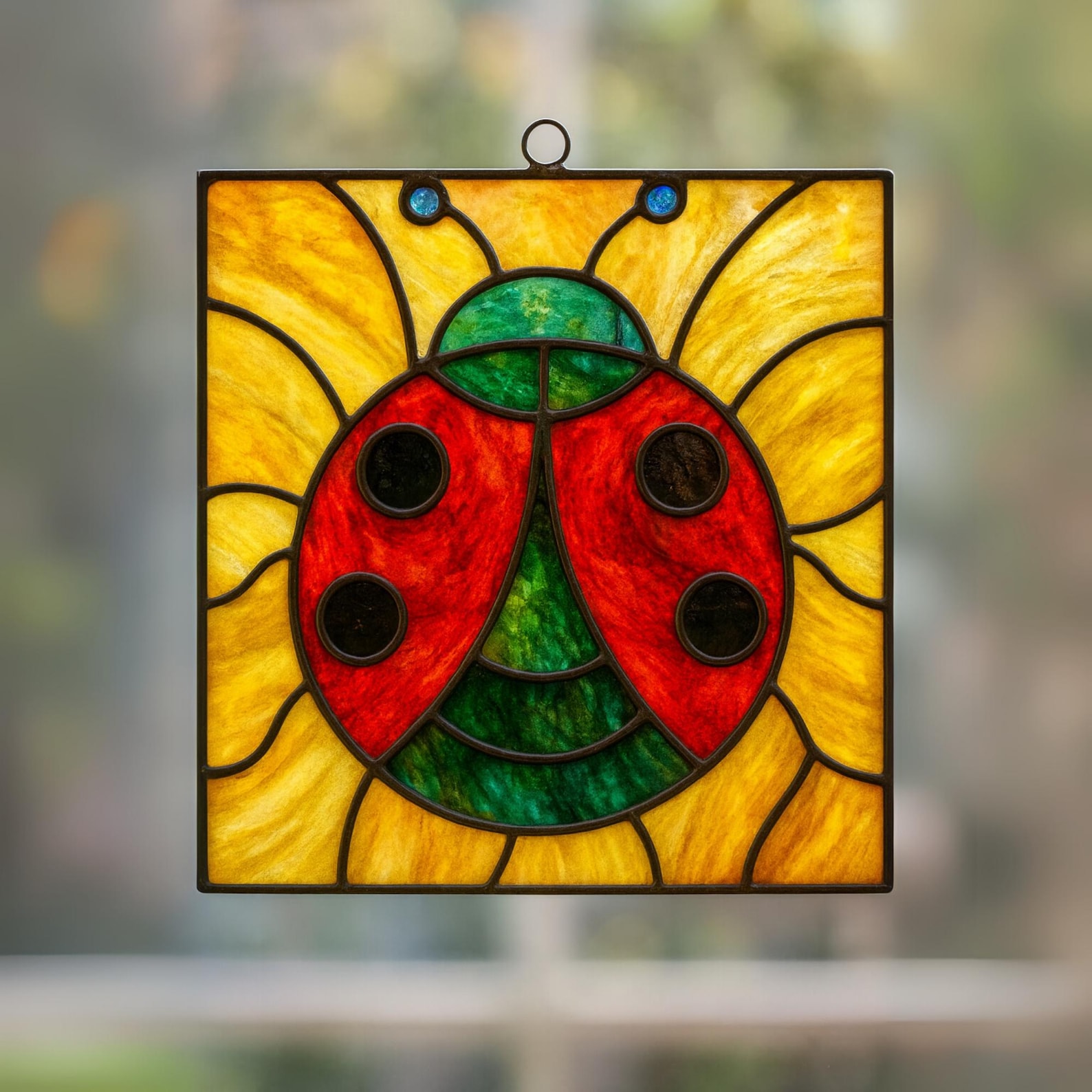 Ladybug Stained Glass Pattern, DIY Glass Art Template, Beginner Bug ...
