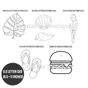 Summer Stained Glass Pattern Bundle, 20 Tropical and Fun Designs, High ...