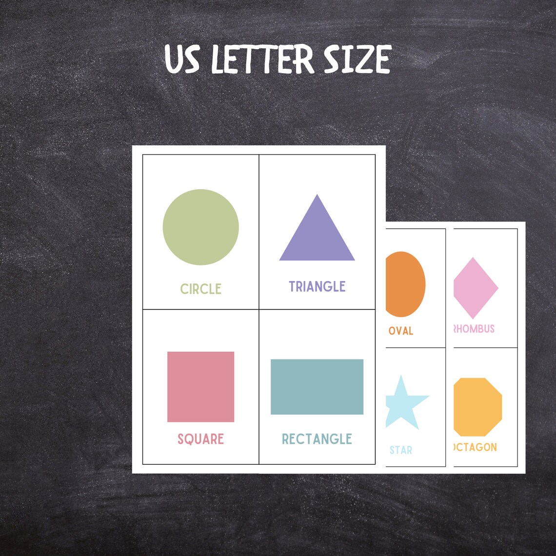 Shapes Flashcards, Preschool Flashcards, Montessori Flashcards ...