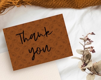 Autumn Themed Thank You Card, Printable Thank You Card, Print at Home ...