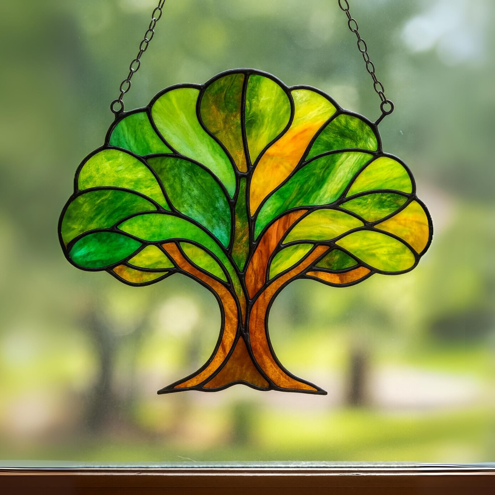 Tree Stained Glass Pattern, Stained Glass Tree Template, Tree ...