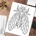 Cicada Stained Glass Pattern: Insect Suncatcher Template (PDF PNG SVG ...