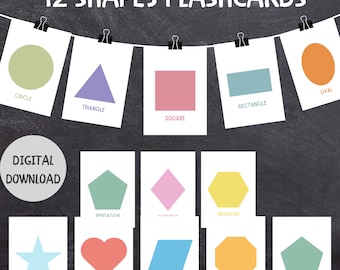 Shapes Flashcards, Preschool Flashcards, Montessori Flashcards ...