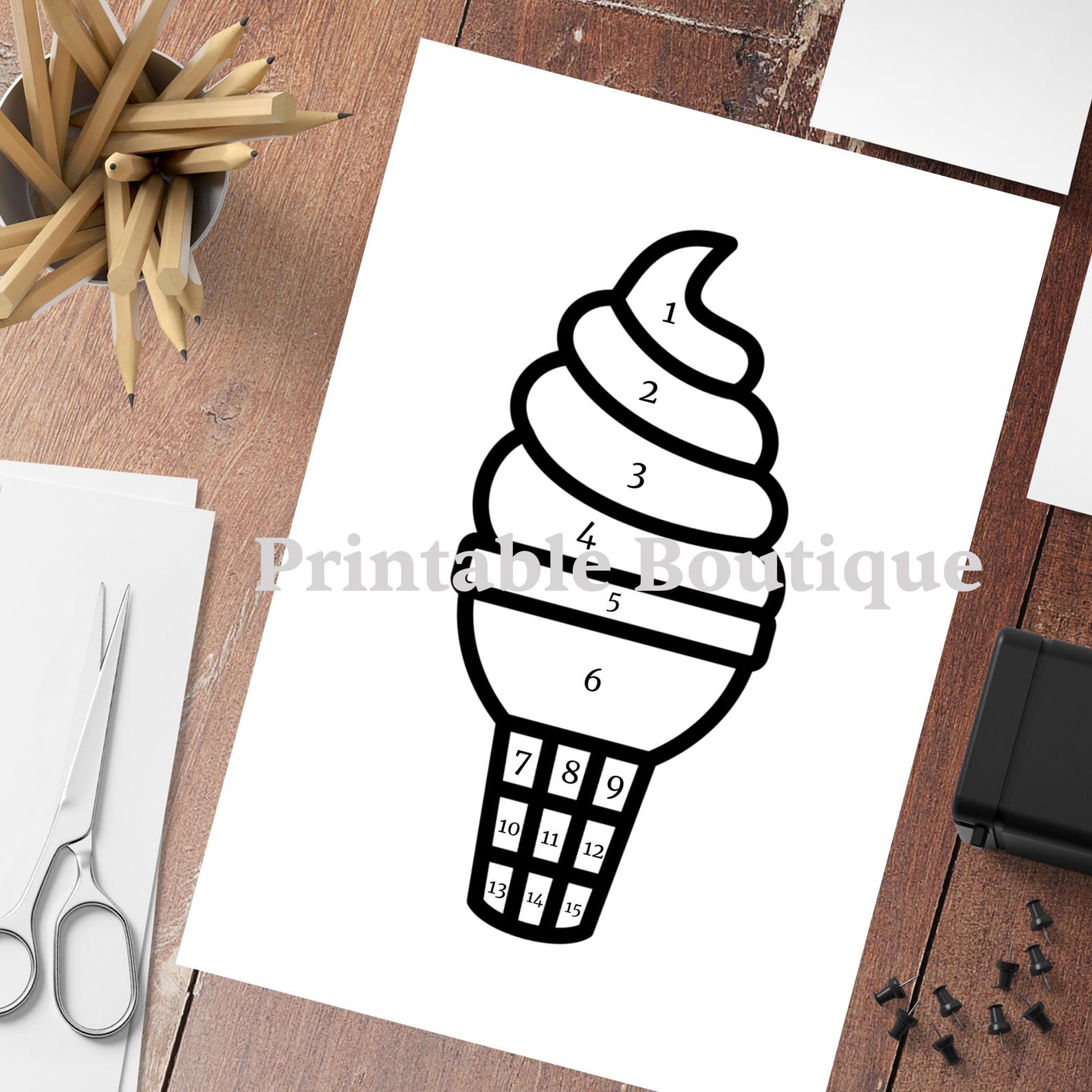 Ice Cream Stained Glass Patterns Bundle, Summer Suncatcher Template Set ...