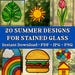 Summer Stained Glass Pattern Bundle, 20 Tropical and Fun Designs, High ...