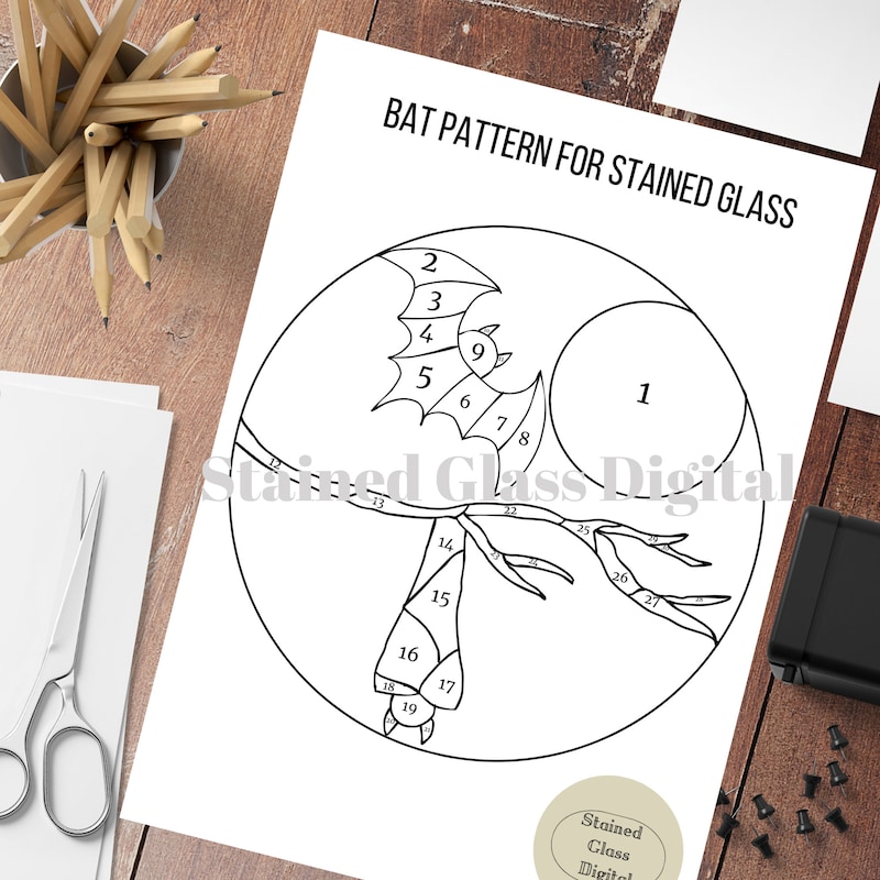 Bat Stained Glass Pattern - Etsy