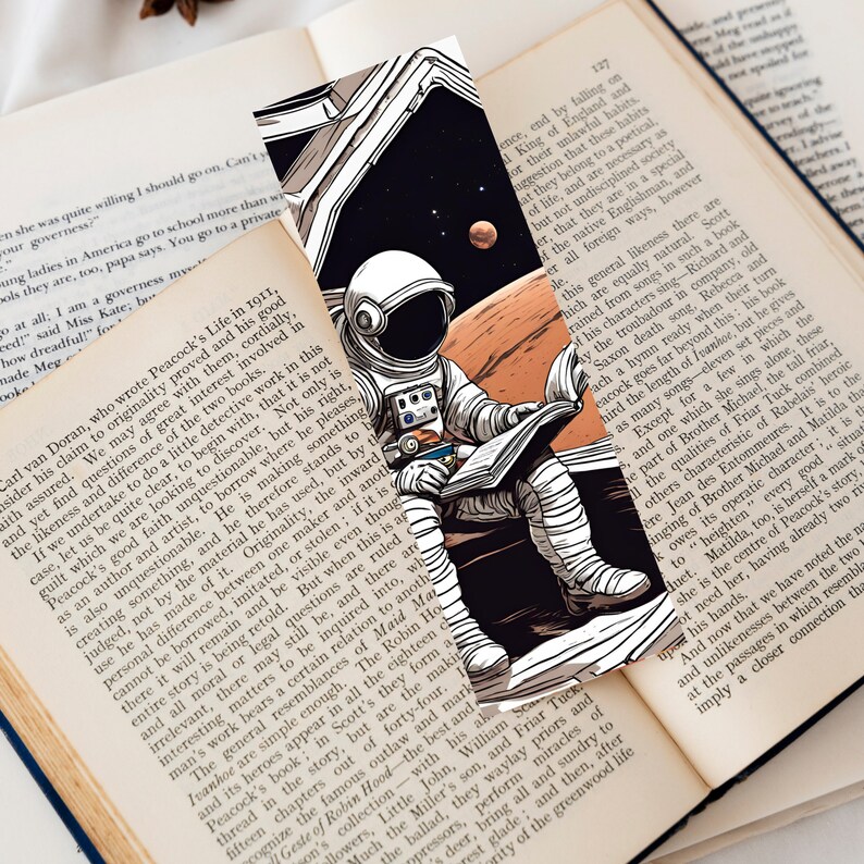 15 Printable Astronaut and Books Bookmark, Bookmark Set About Space ...