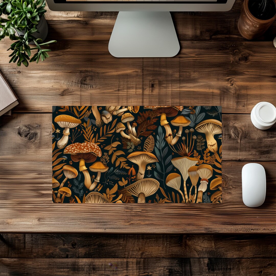 Cottagecore Desk Mat Cute Desk Mat Dark Cottagecore Floral Desk Mat ...