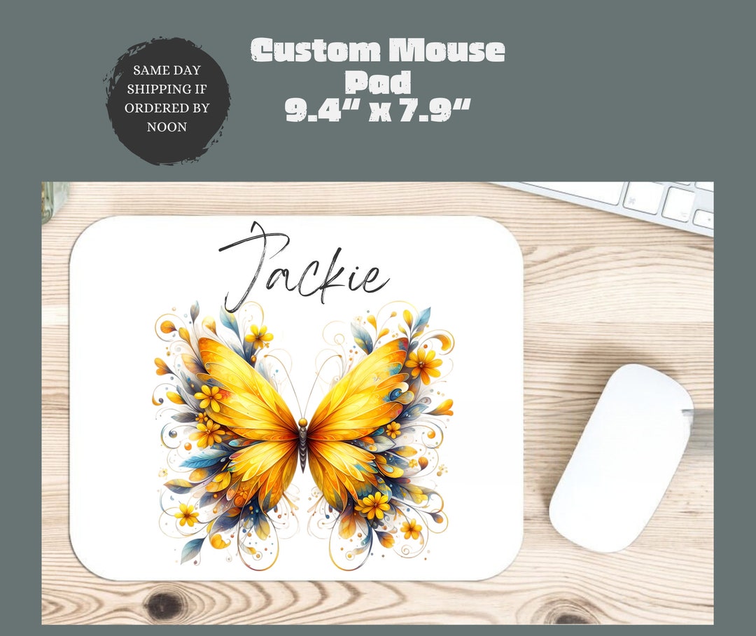Butterfly Mouse Pad Custom Name Mouse Pad Gift for Mom Birthday ...
