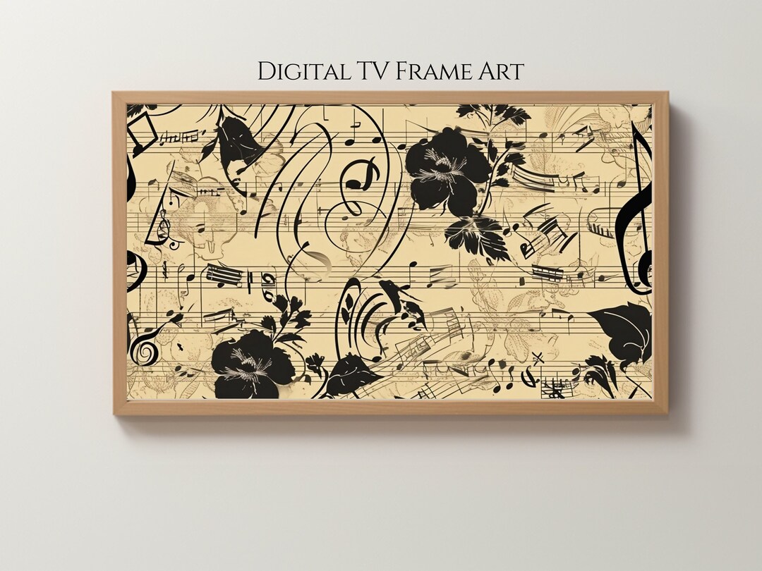 FRAME TV Art Vintage Floral Music Notes Spring Samsung Frame Tv Art ...