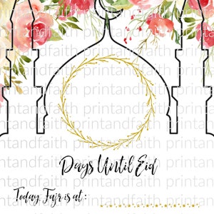 Printable Eid Countdown Ramadan Countown Eid Printable - Etsy
