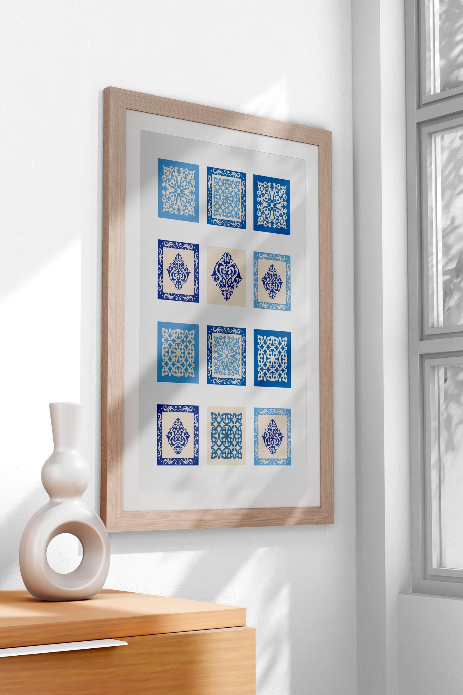 Blue Geometric Tile Wall Art | Digital Download | Arabic Inspired ...