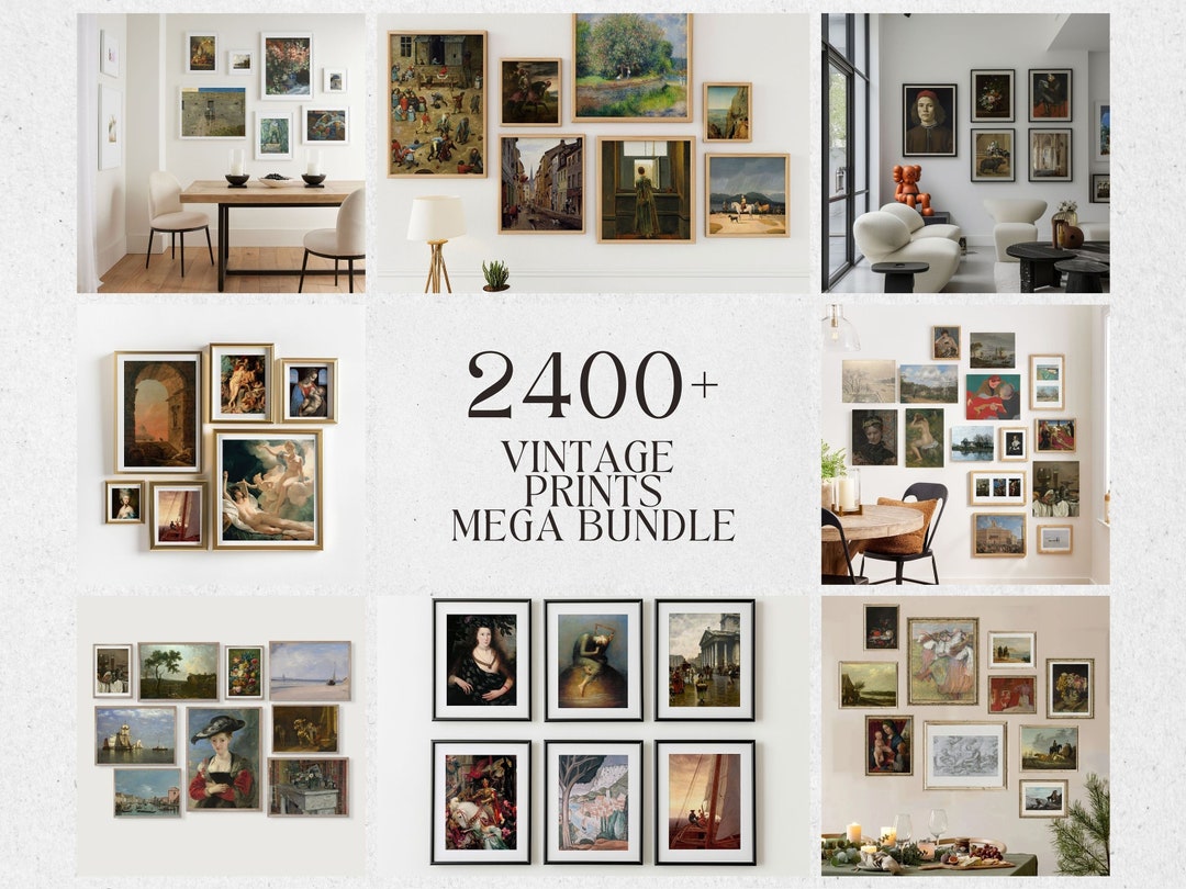 2400 Vintage Rustic Museum Wall Art Prints Set, MEGA BUNDLE, Vintage ...