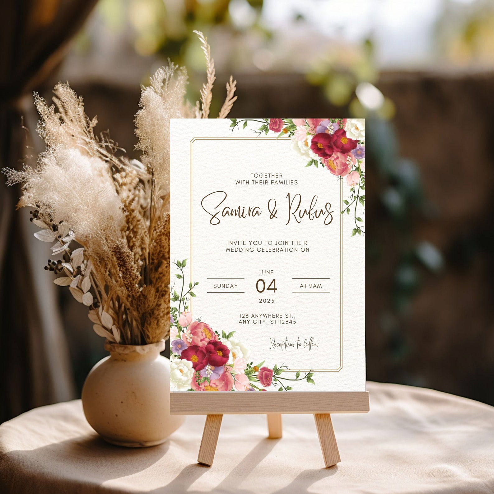 50 Boho Table Sign Mockup Bundle Wooden Wedding Table Sign Mockup Frame ...