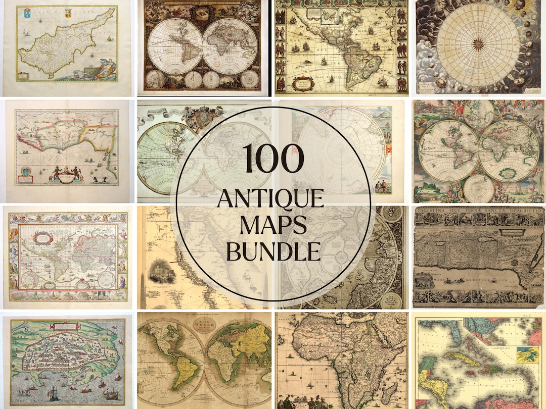 100 Antique World Maps: Vintage Digital Prints (instant Download) - Etsy