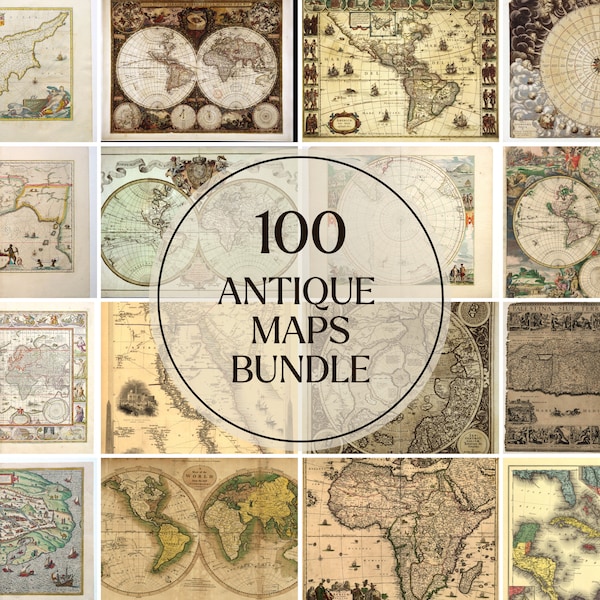 Antique World Map - Etsy