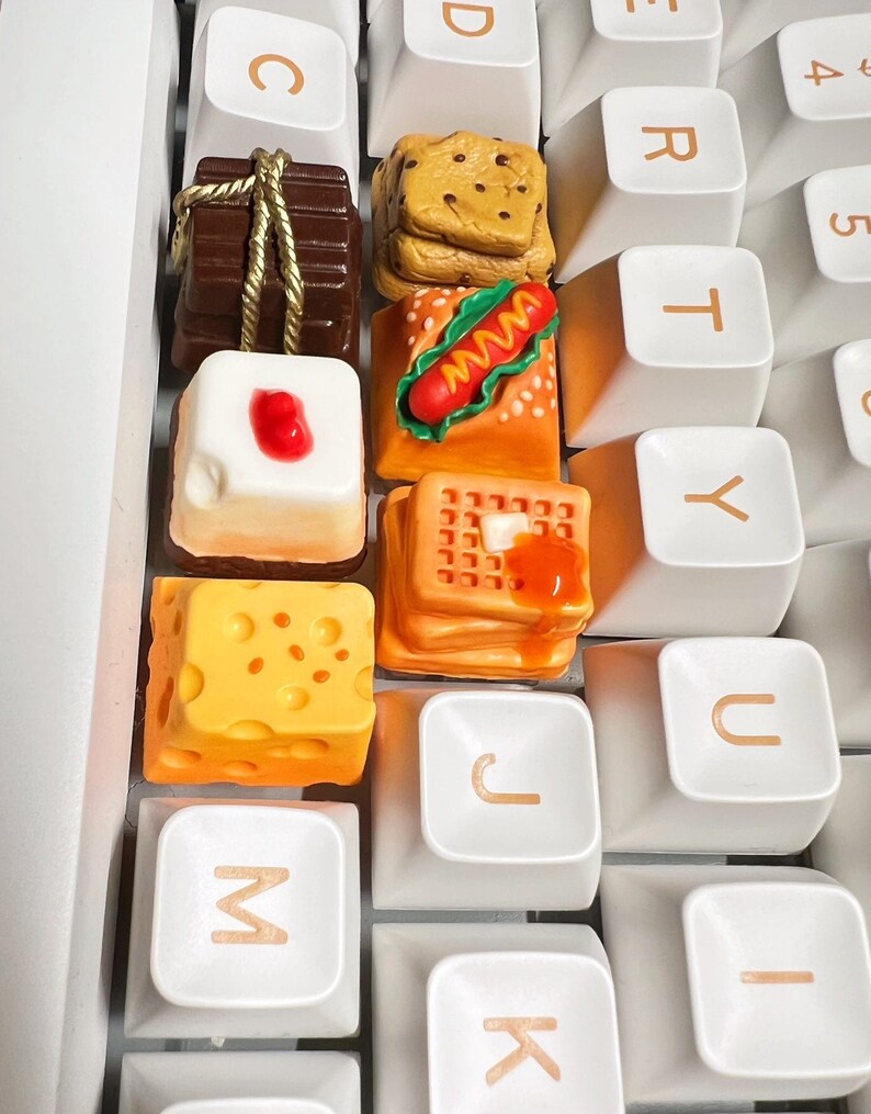 Unpainted Customized Mechanical Keyboard Burger Cheese Keycaps - Etsy