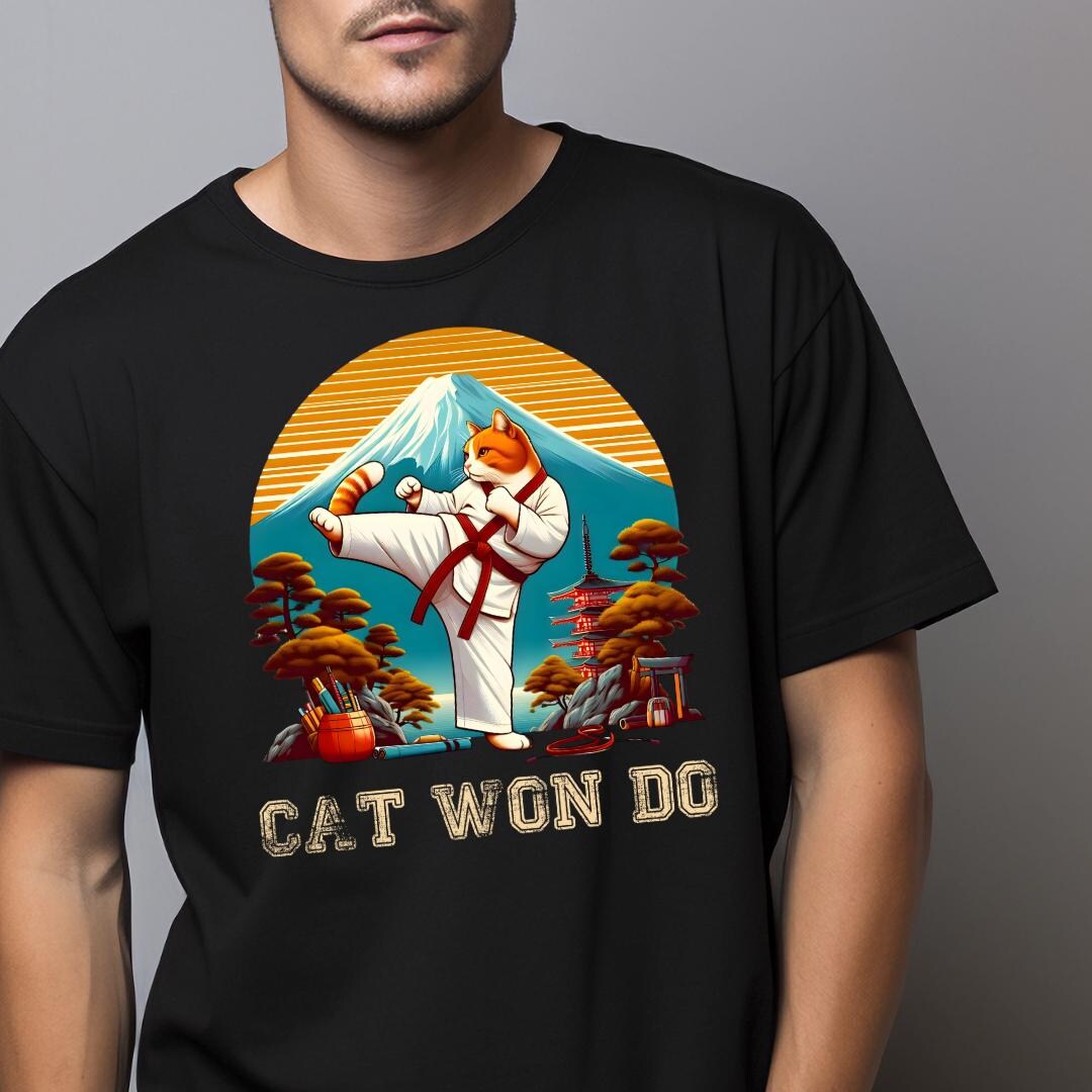 Funny Tae Kwon Do Cat .png - Cat Won Do Martial Arts .png - Etsy