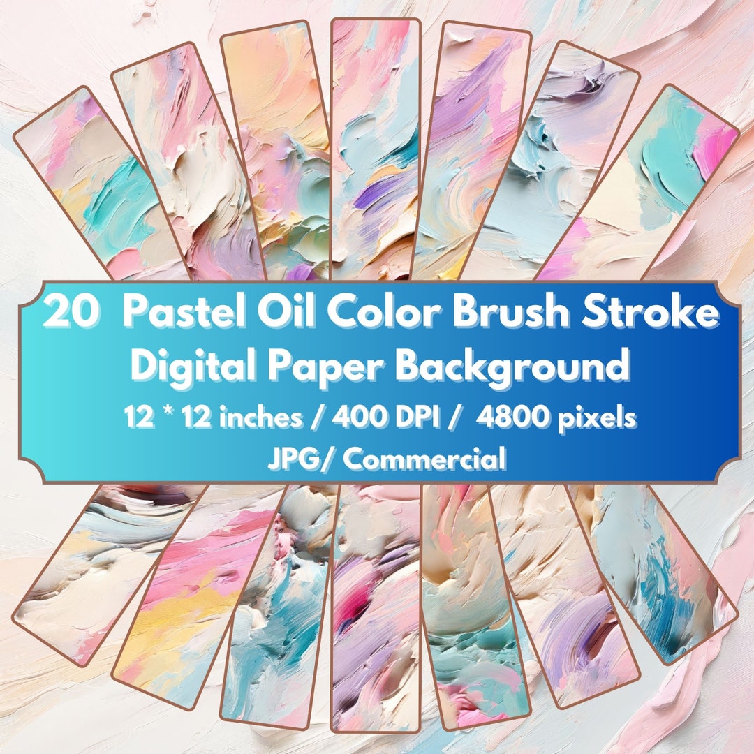 Pastel Color Digital Paper Oil Color Brush Stroke Texture Background ...