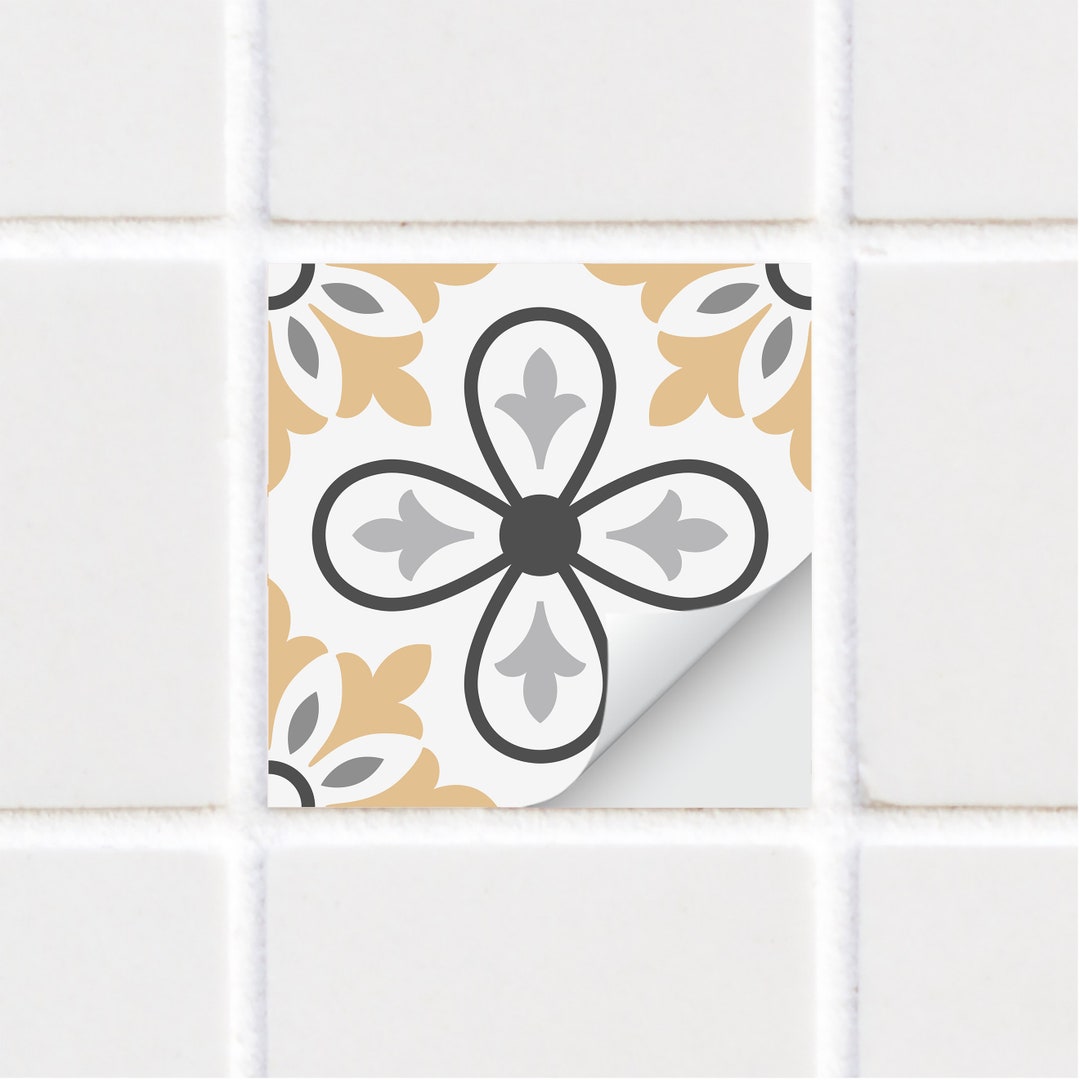 Tile Stickers Yellow & Cream Pattern CFG-003-58 - Etsy