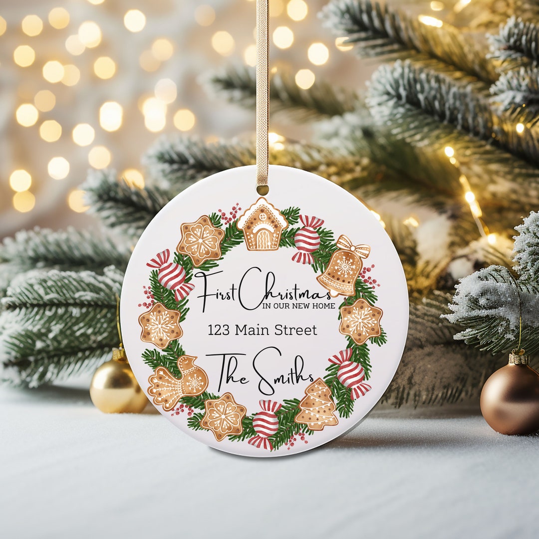 Personalized Ceramic Christmas Ornaments Housewarming T Etsy