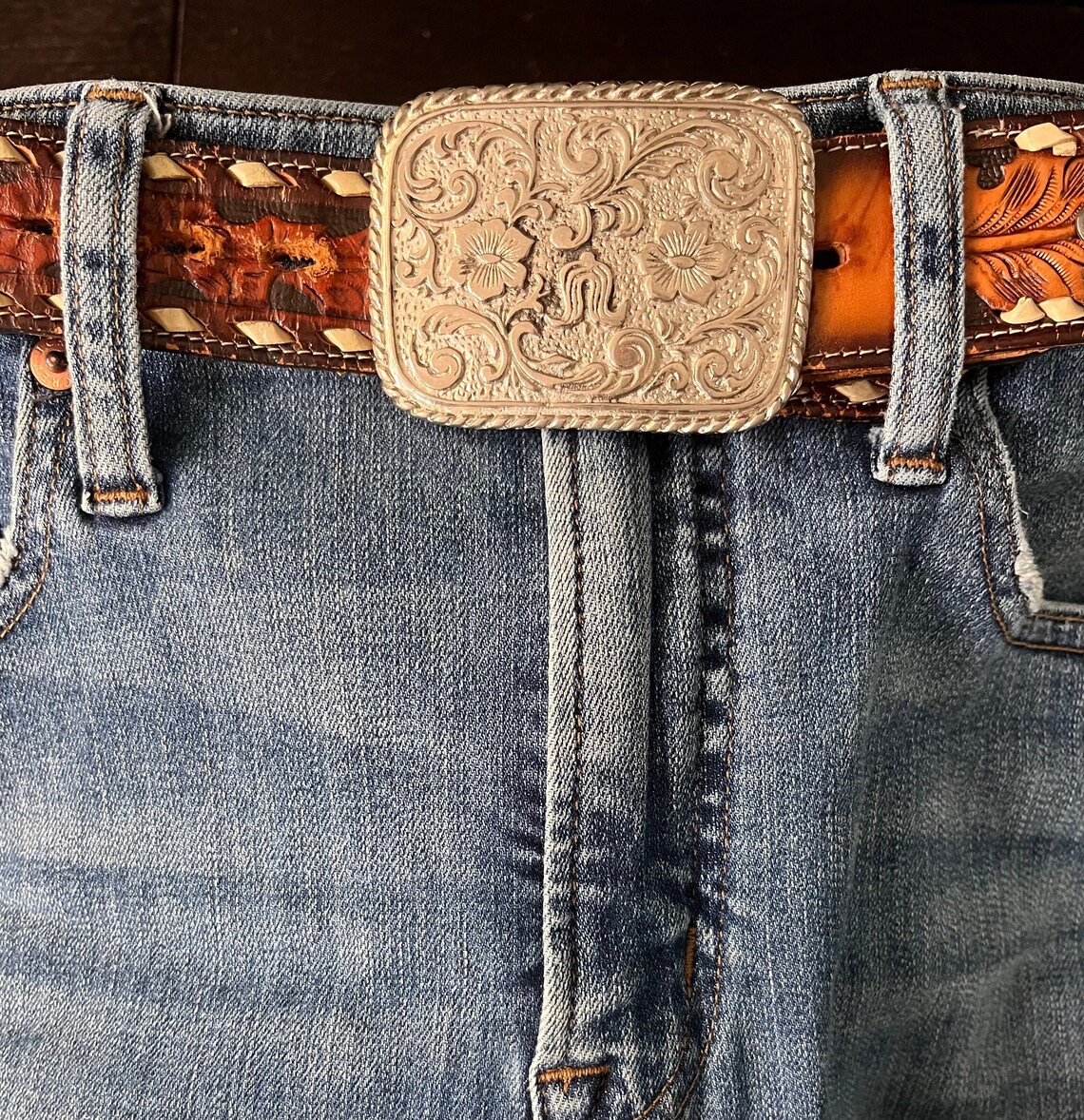Vintage Western Belt Floral Motif - Etsy