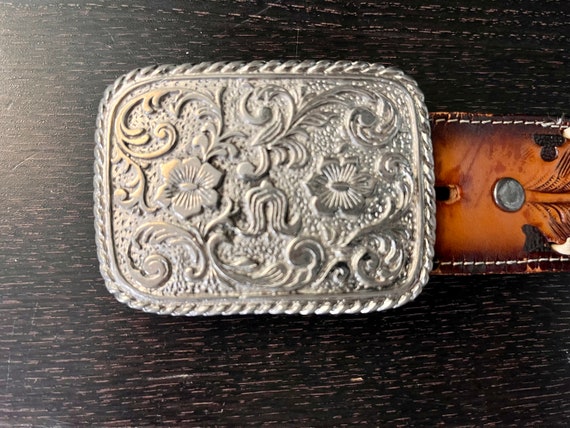 Vintage Western Belt Floral Motif - Gem