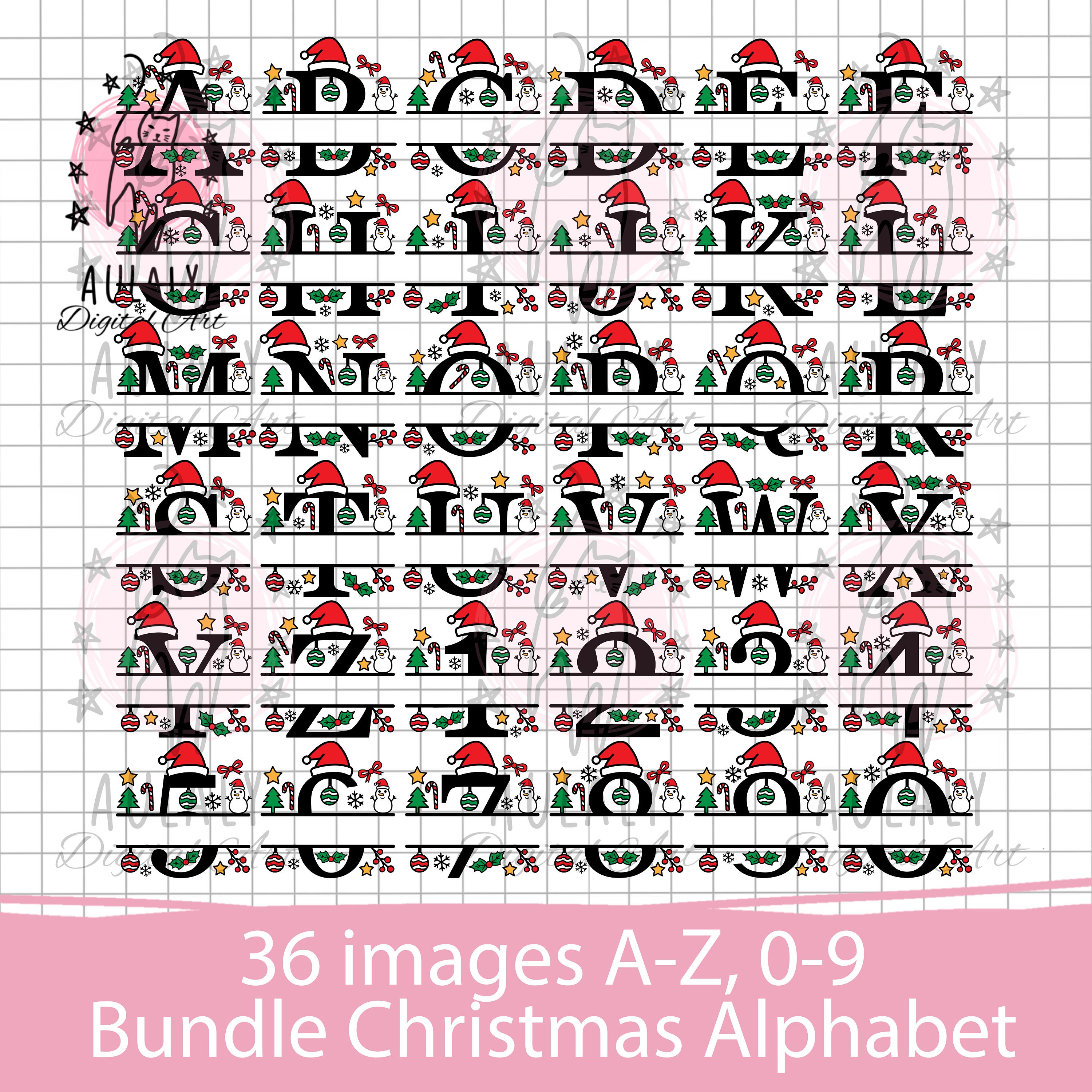 Christmas Alphabet Svg Png, Christmas Editable, Christmas Clipart ...