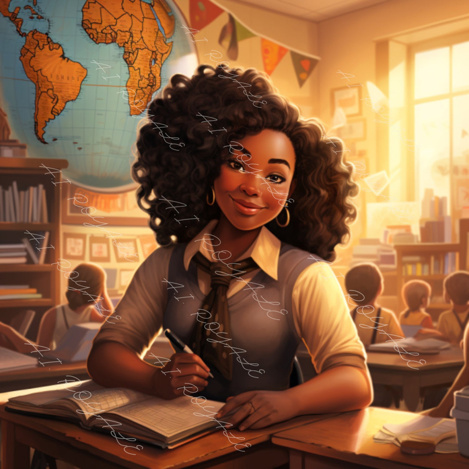 Digital Art, A.I., Classroom Decor, Pictures for Classroom, Female ...
