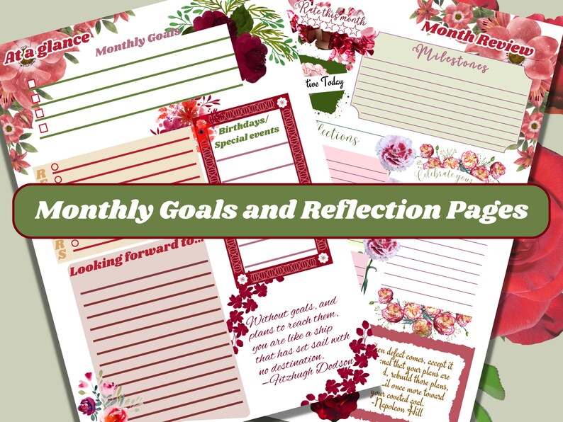 Printable Planner and Habit Tracker (red) - Etsy
