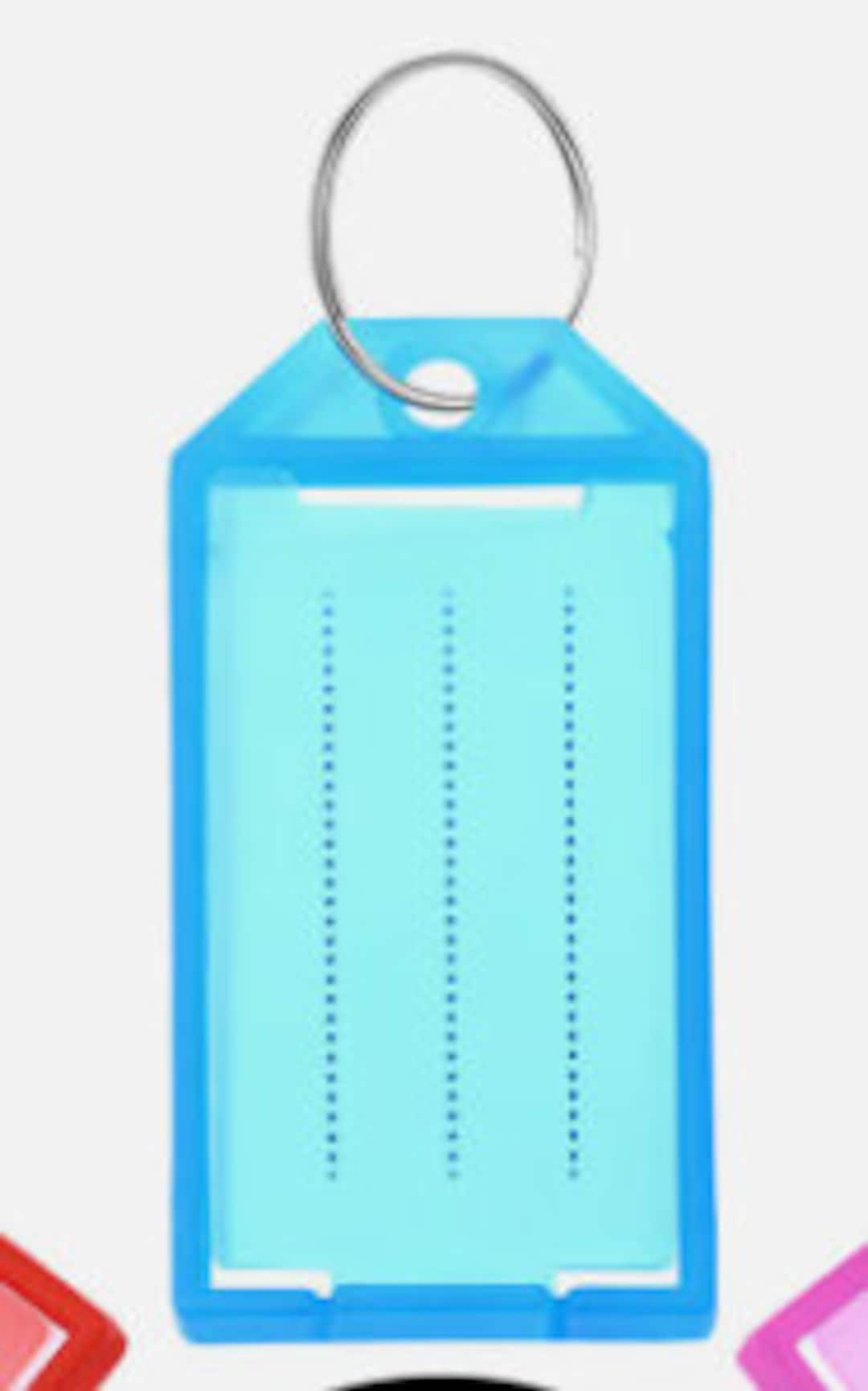 Plastic Key Tags With Split Ring Label Window Luggage Bag ID Name ...