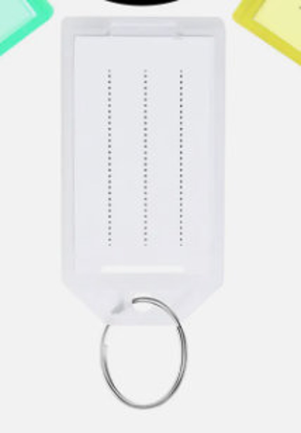 Plastic Key Tags With Split Ring Label Window Luggage Bag ID Name ...