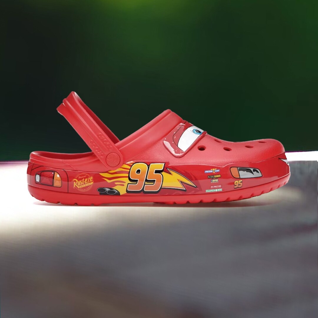 Lightning Mcqueen Classic Clog by Crocs Fashionable Kids' Slip-on Shoe ...