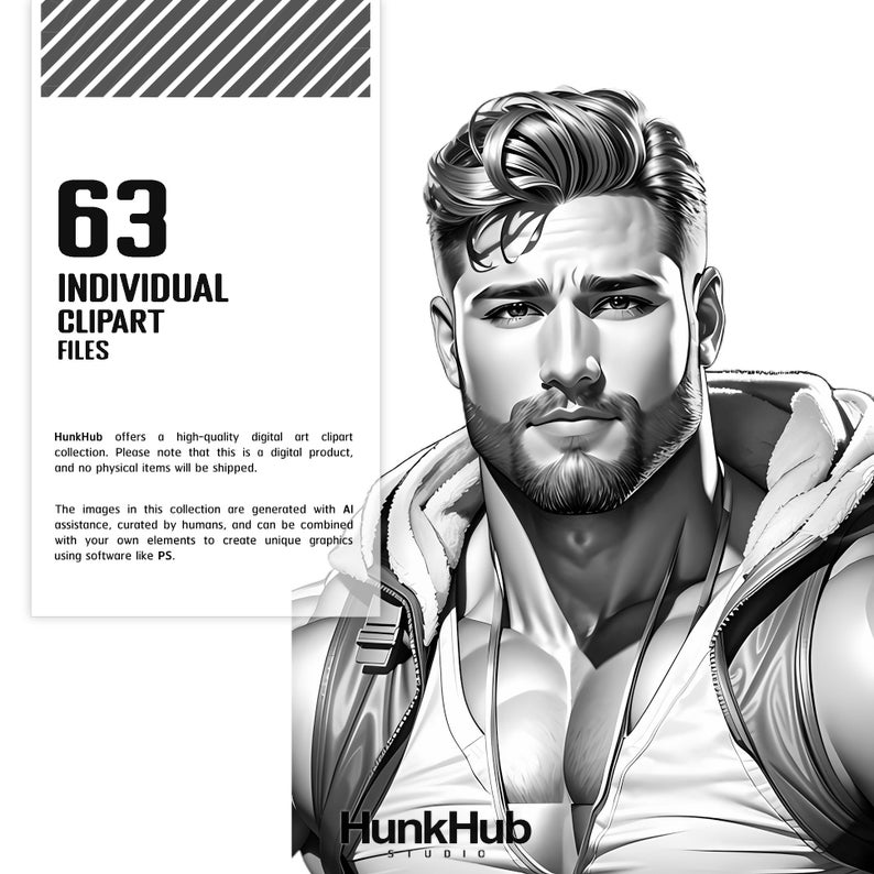 Hunkhub, Western Muscular Sexy Hunk Men Bodybuilder PNG Clipart for Men ...
