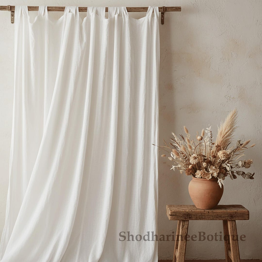 Custom Organic Linen Curtain, 100% Natural European Linen Bedroom ...