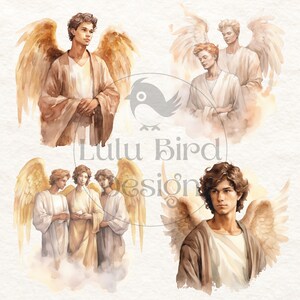 Heavenly Angels Watercolor Clip Art Bundle, Christian Clipart ...