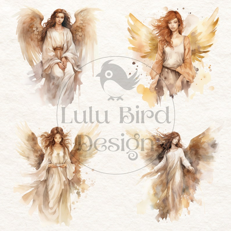 Heavenly Angels Watercolor Clip Art Bundle, Christian Clipart ...