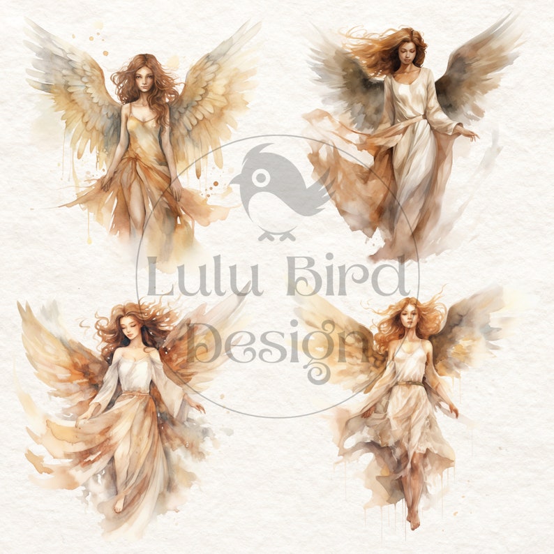 Heavenly Angels Watercolor Clip Art Bundle, Christian Clipart ...