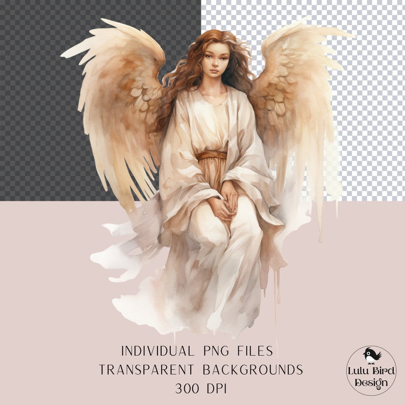 Heavenly Angels Watercolor Clip Art Bundle, Christian Clipart ...