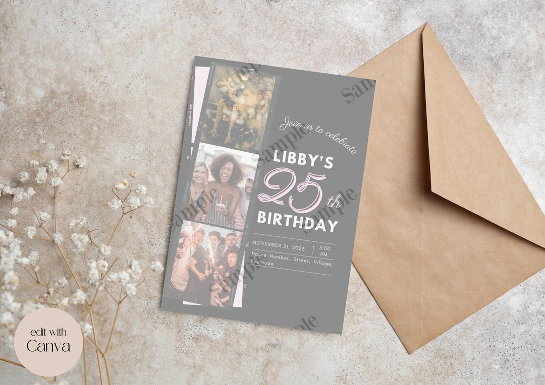 Editable Party Invitation, Custom Photo Invitations Share the Joy and ...