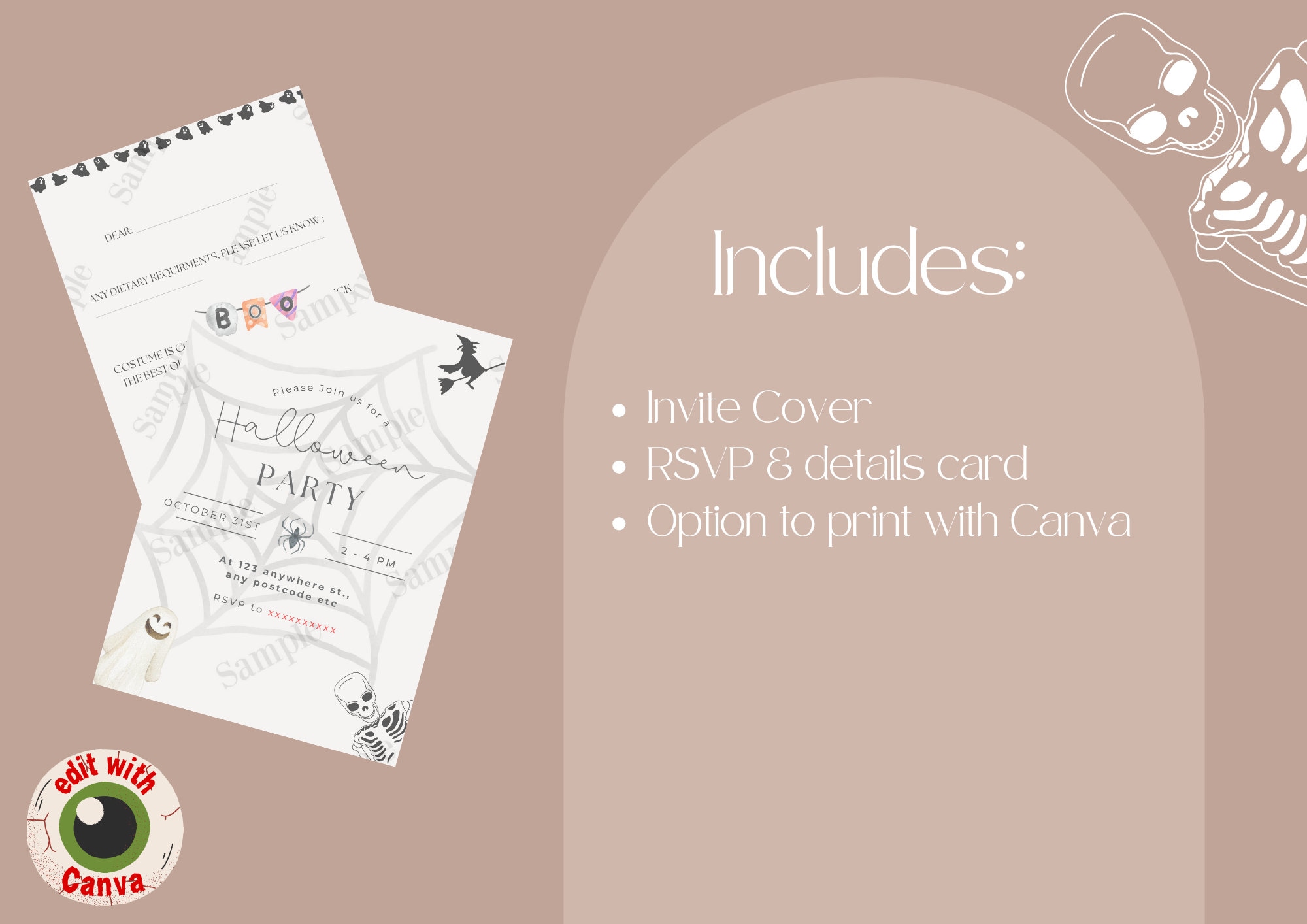 Editable Halloween Party Invitation Editable Halloween - Etsy