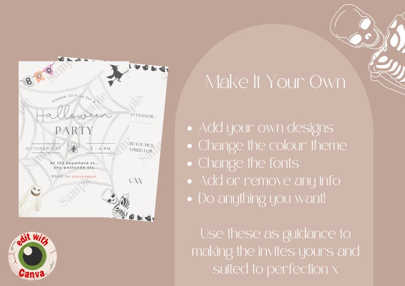 Editable Halloween Party Invitation Editable Halloween - Etsy