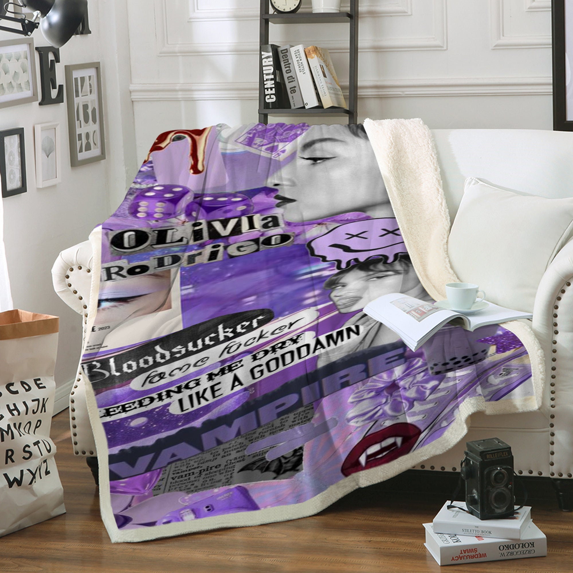Olivia Rodrigo Drip Face Fleece Blanket, Olivia Rodrigo inspired sold ...