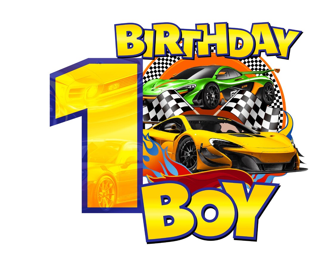 1st Cars Racing Birthday PNG Digital Download File Boy Age 1 ...