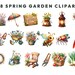 18 Watercolor Spring Garden Clipart Bundle, Spring Garden Illustrations ...
