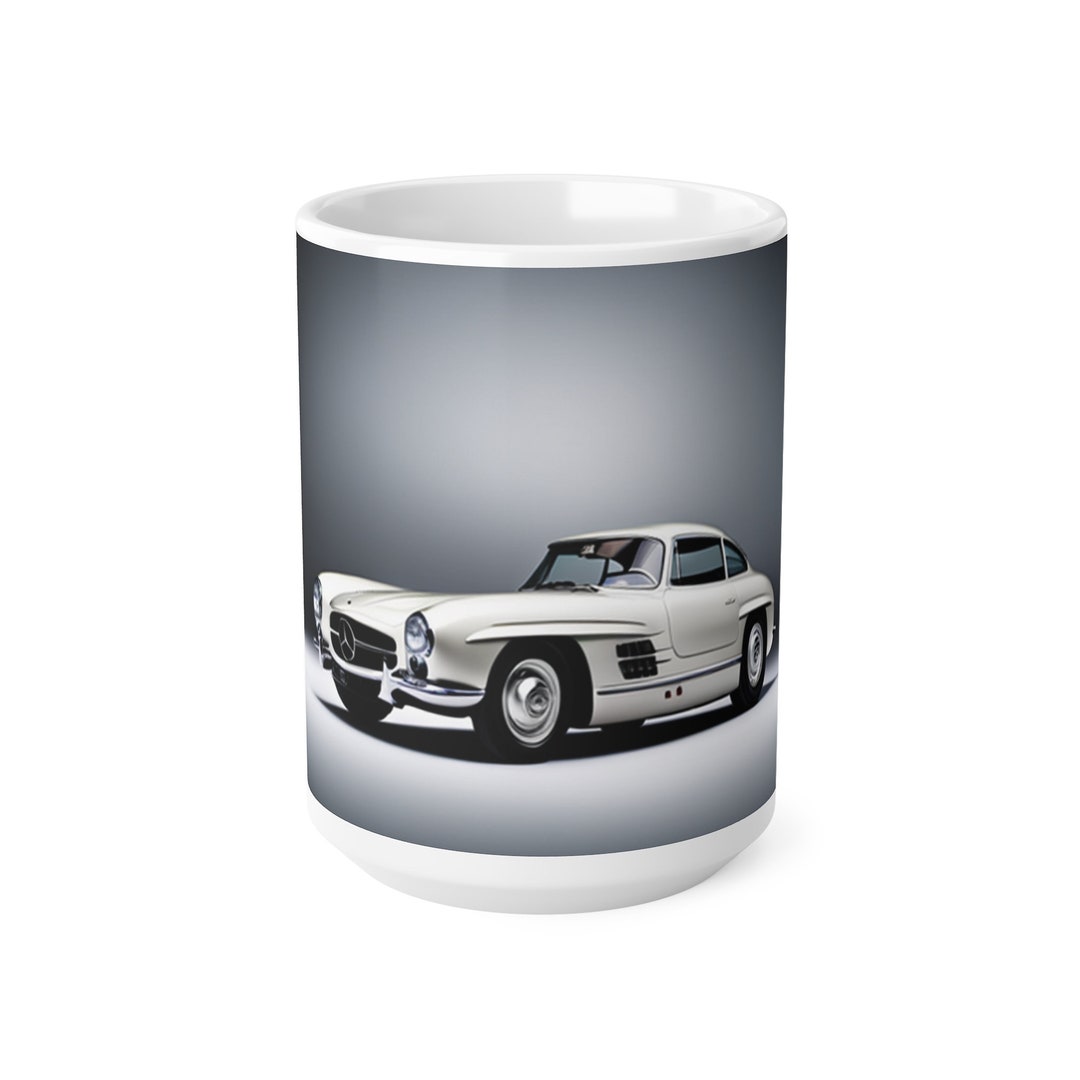 Vintage Silver Mercedes Ceramic Coffee Cups 11oz and 15oz Mugs, Retro ...