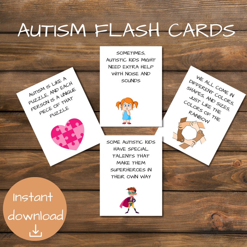 Autism Flash Cards. Autism Awareness. Autism Support. Autism Cards ...
