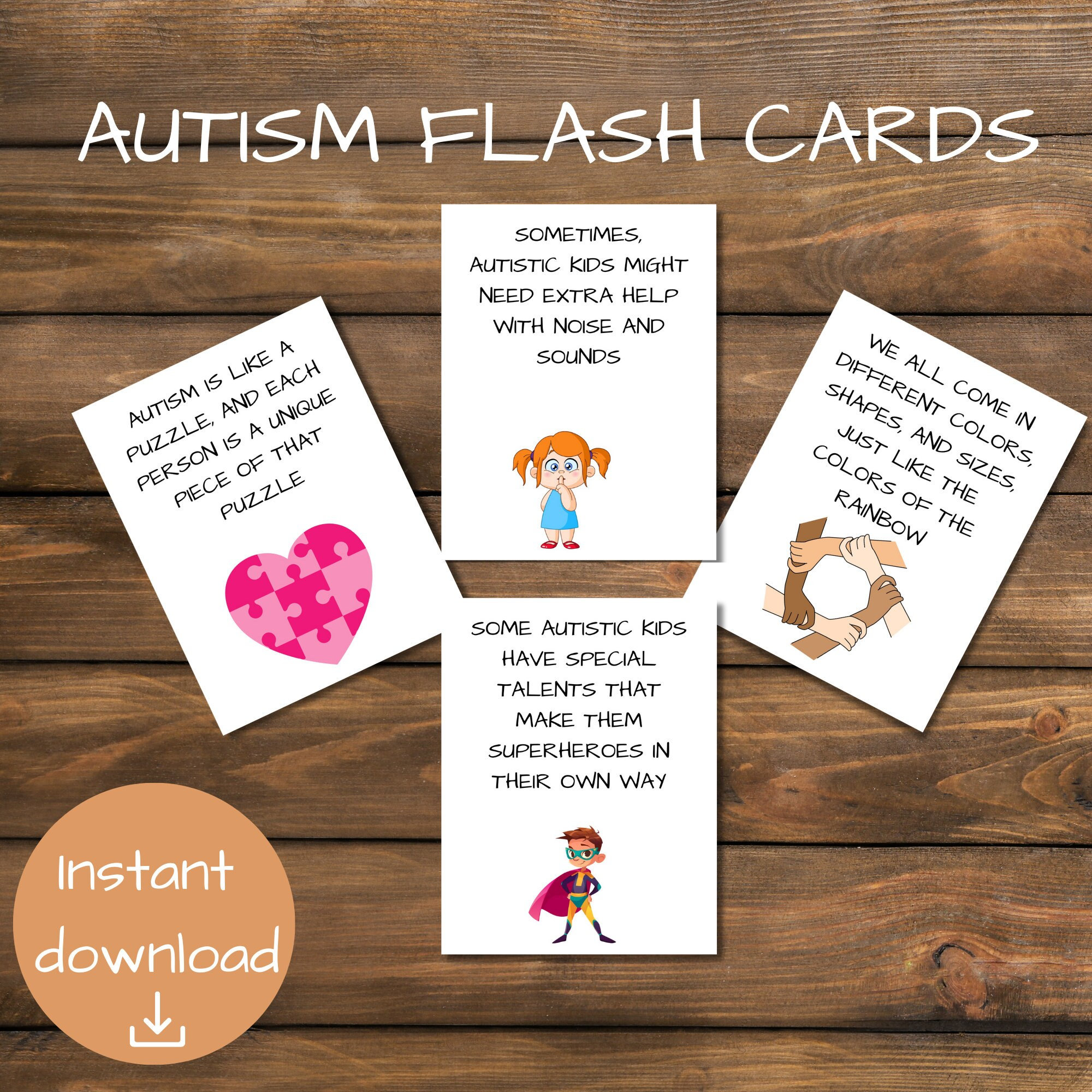 Autism Flash Cards. Autism Awareness. Autism Support. Autism - Etsy